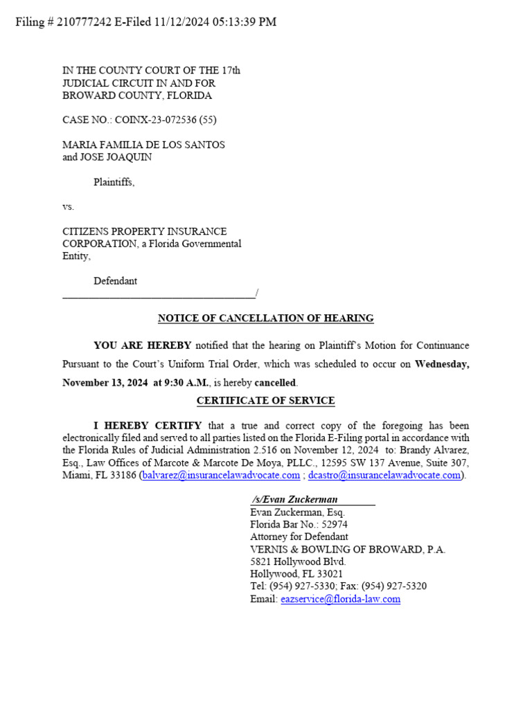 Notice of Cancellation | PDF