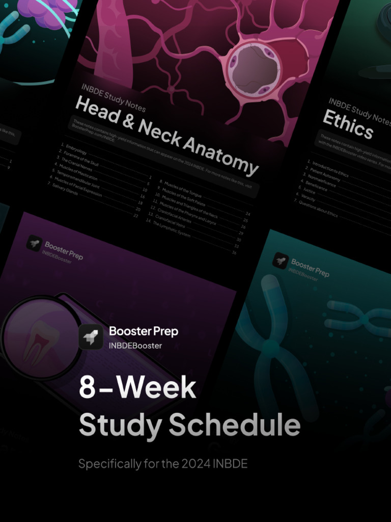 INBDE Booster 8-Weeks Study Schedule | PDF | Dentistry | Dental Anatomy