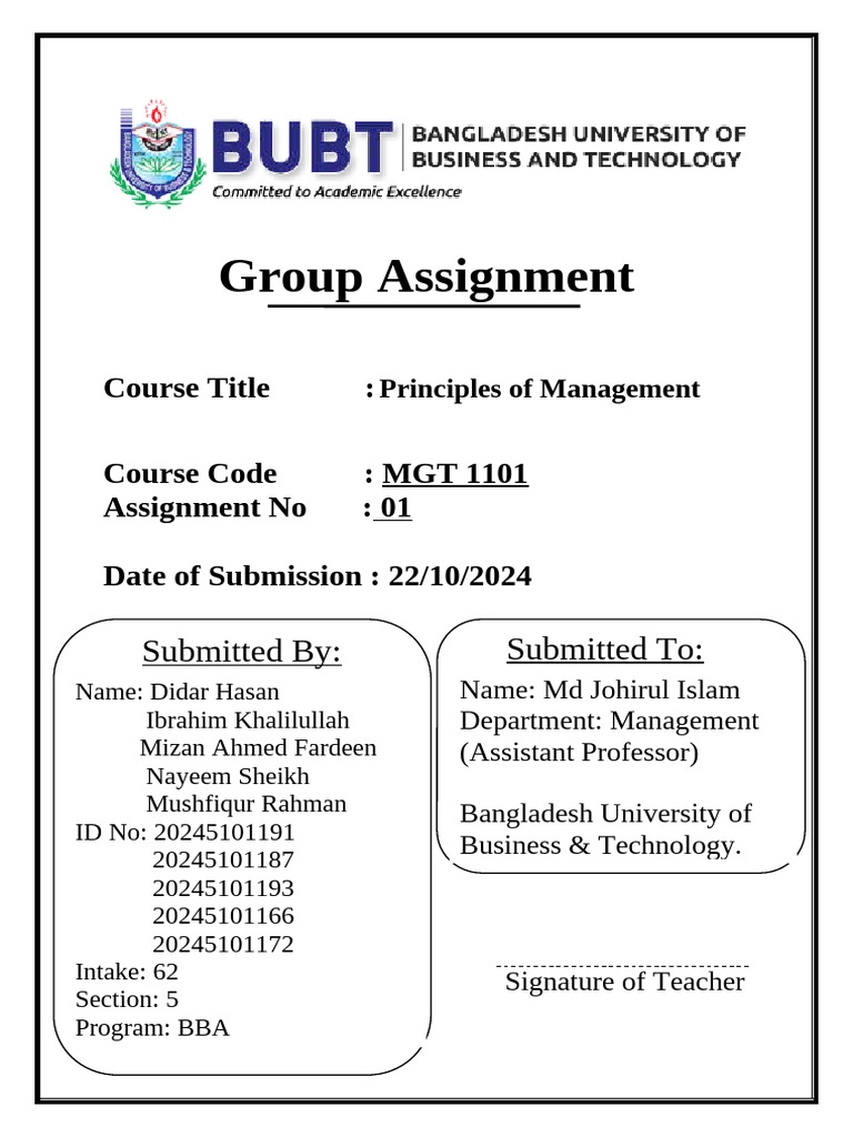 bubt-assignment-cover-page 1 mGT | PDF bubt-assignment-cover-page 1 mGT | PDF