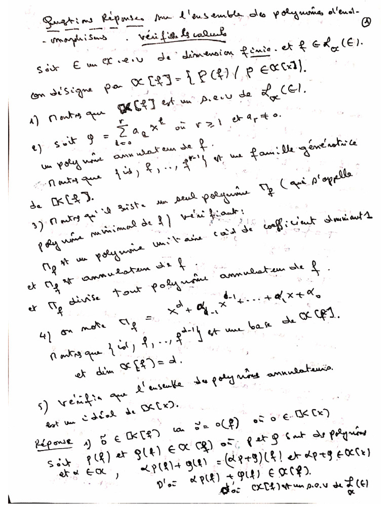 Polynôme Minimal Dun Endomorphisme en Ligne MP 1 | PDF