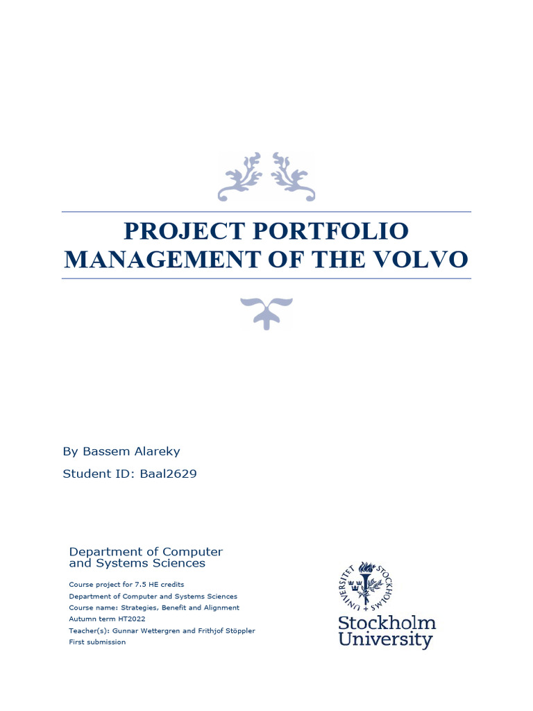 Volvo's Project Management Analysis | PDF | Strategic Management | Risk Management