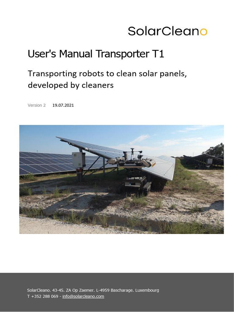 User's Manual Transporter Solar T1 | PDF | Electricity | Electrical ...