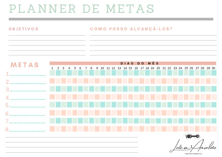 Planner de Metas - LETICIA | PDF