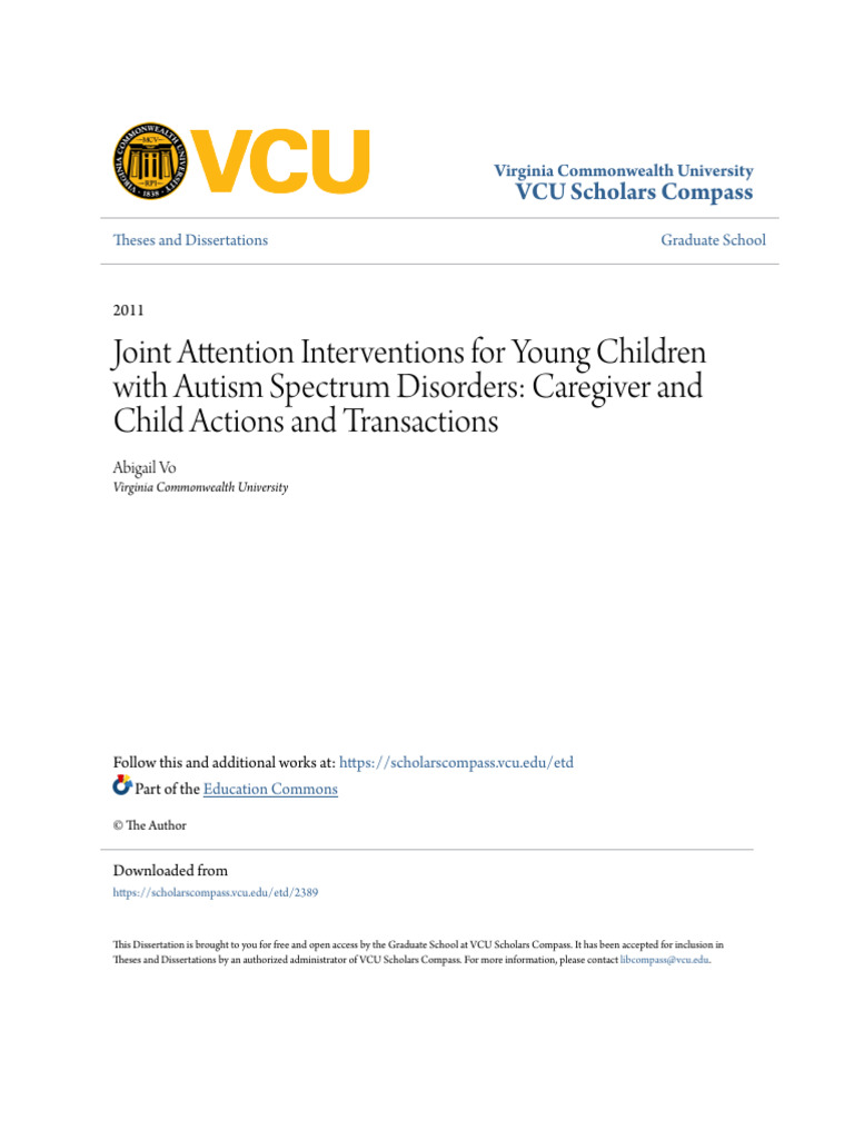 Joint Attention Interventions For Young Children With Autism Spectrum ...