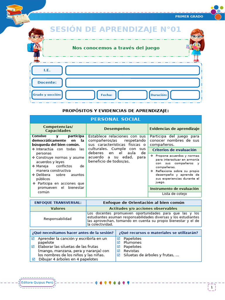 Sesiones de Aprendizaje 2024 - Editora Quipus Perú | PDF | Evaluación | Aprendizaje