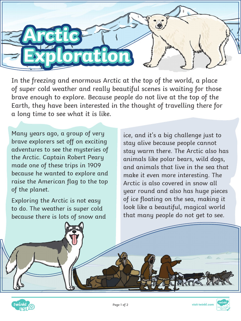 Arctic Exploration Comprehension Kids b1 b2 | PDF | English As A Second ...
