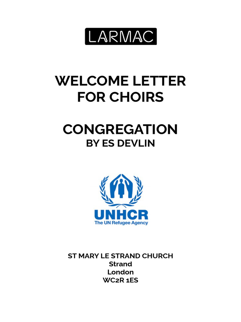 Unhcr Congregation Welcome Letter Final | PDF | Travel