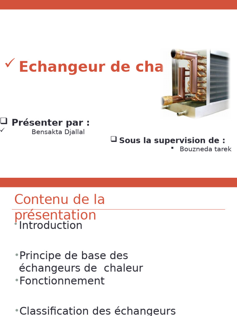 Échangeur de Chaleur | PDF | Chaleur | Transfert thermique