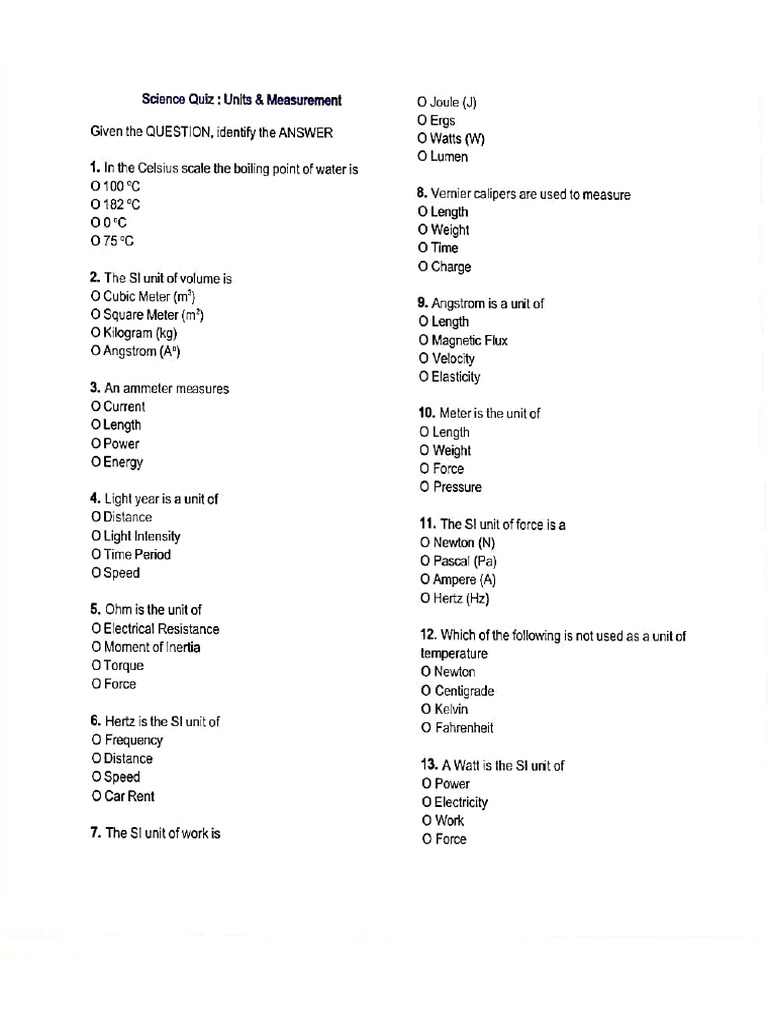 Physical Quantities and Units | PDF
