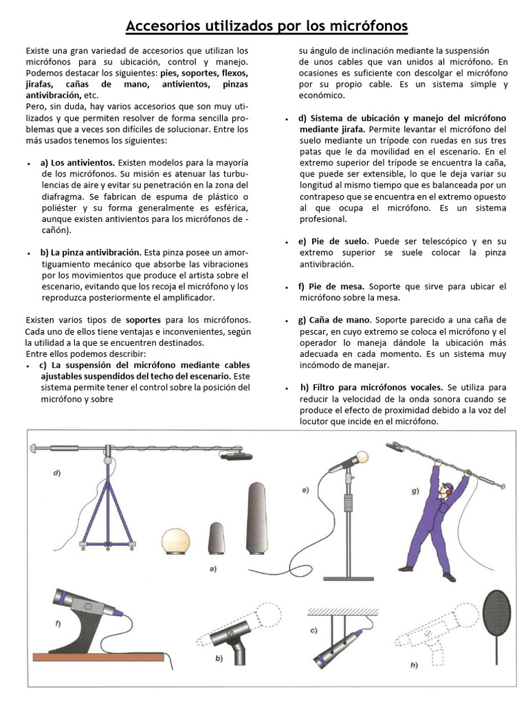 Accesorios Clave para Micrófonos | PDF | Micrófono