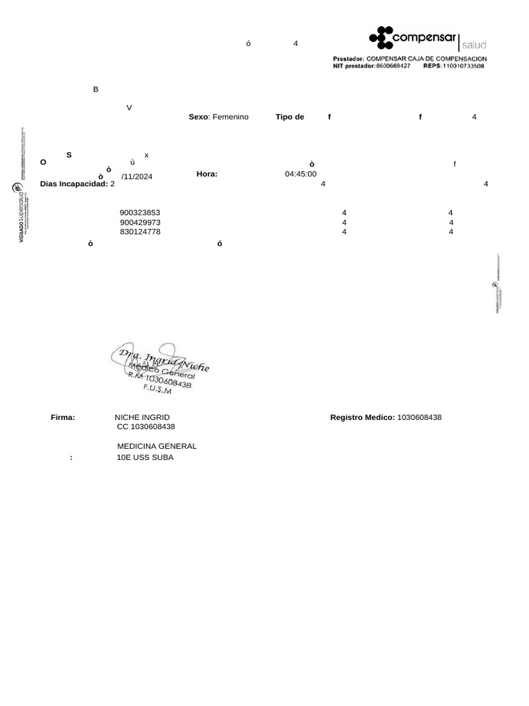 INCAPACIDAD Compensar | PDF