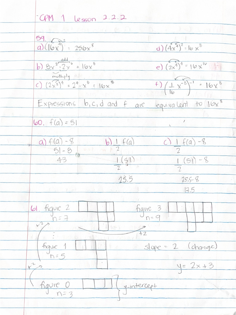 Lesson 2.2.2 Solutions CPM I | PDF