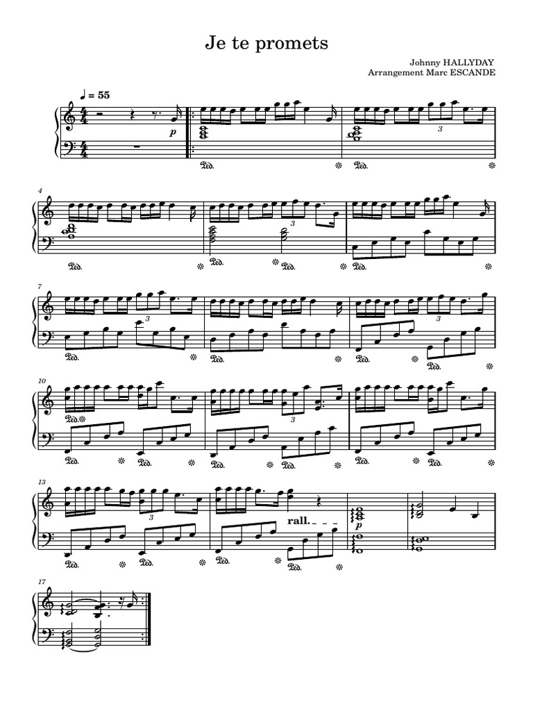 Je Te Promets ARRANGEMENT EASY | PDF