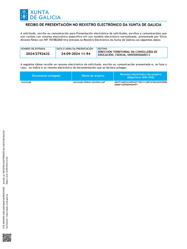 Xustificante PR004A 20240924 1 | PDF