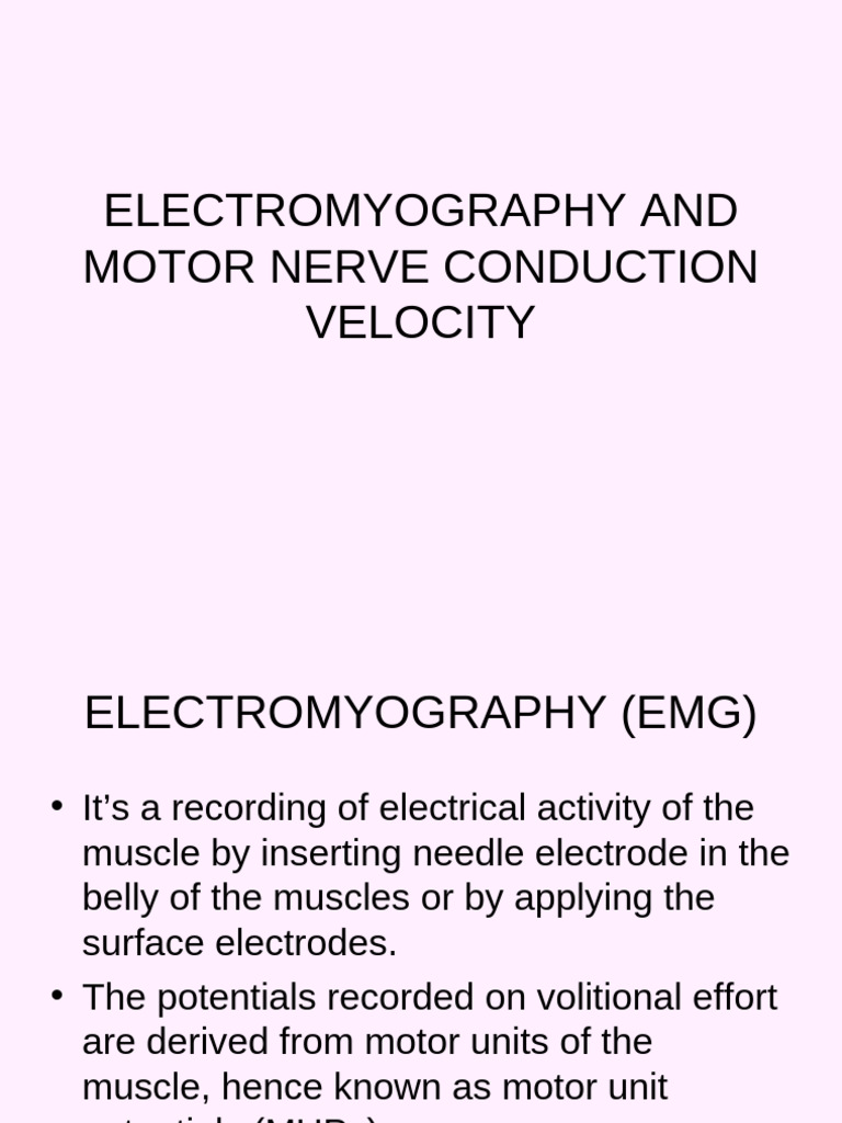 L1- EMG+MNCV | PDF | Electromyography | Neurology