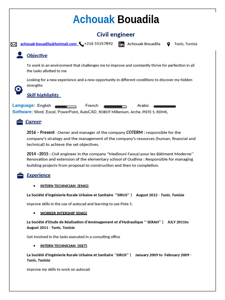 Cv Anglais | PDF | Engineering