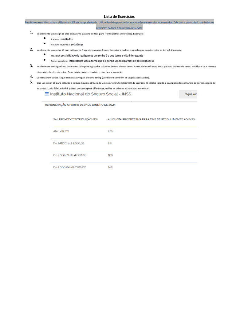 Exercícios de JavaScript com Bootstrap | PDF