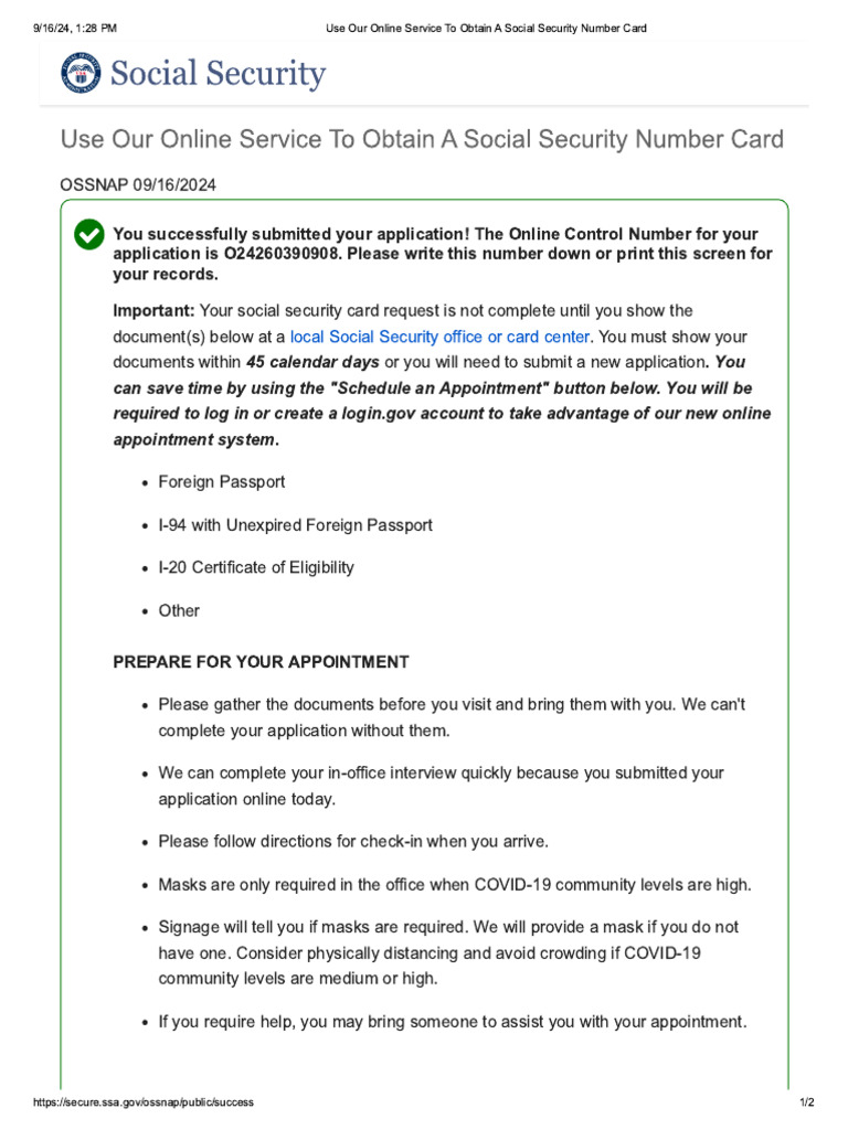 Use Our Online Service To Obtain A Social Security Number Card | PDF