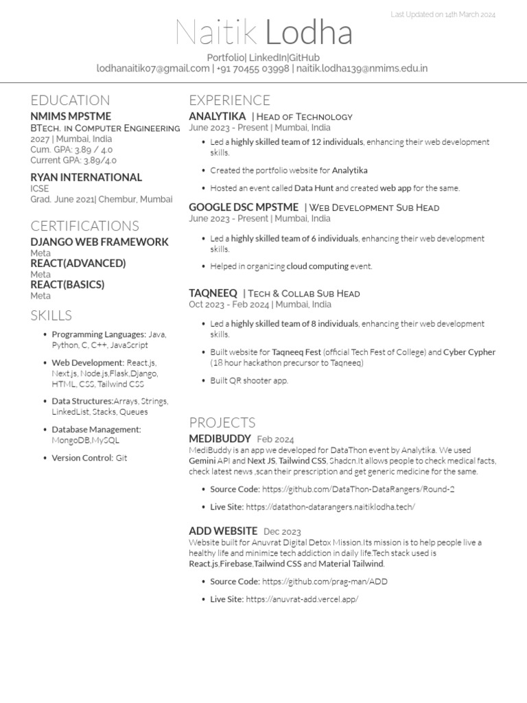 NAITIK_LODHA | PDF | Web Development | Software Engineering