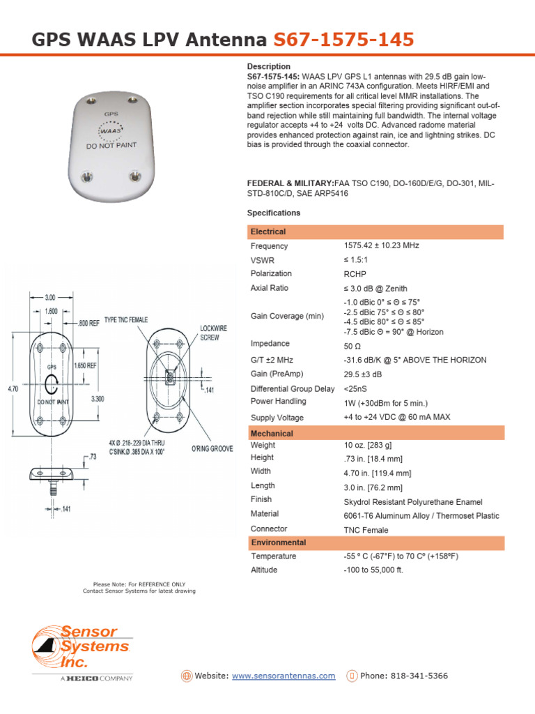 S67-1575-145 antenna spec | PDF | Antenna (Radio) | Amplifier