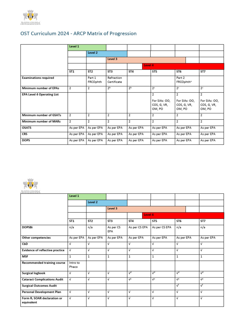 Matrix of Progression 1 | PDF | Ophthalmology | Health Care