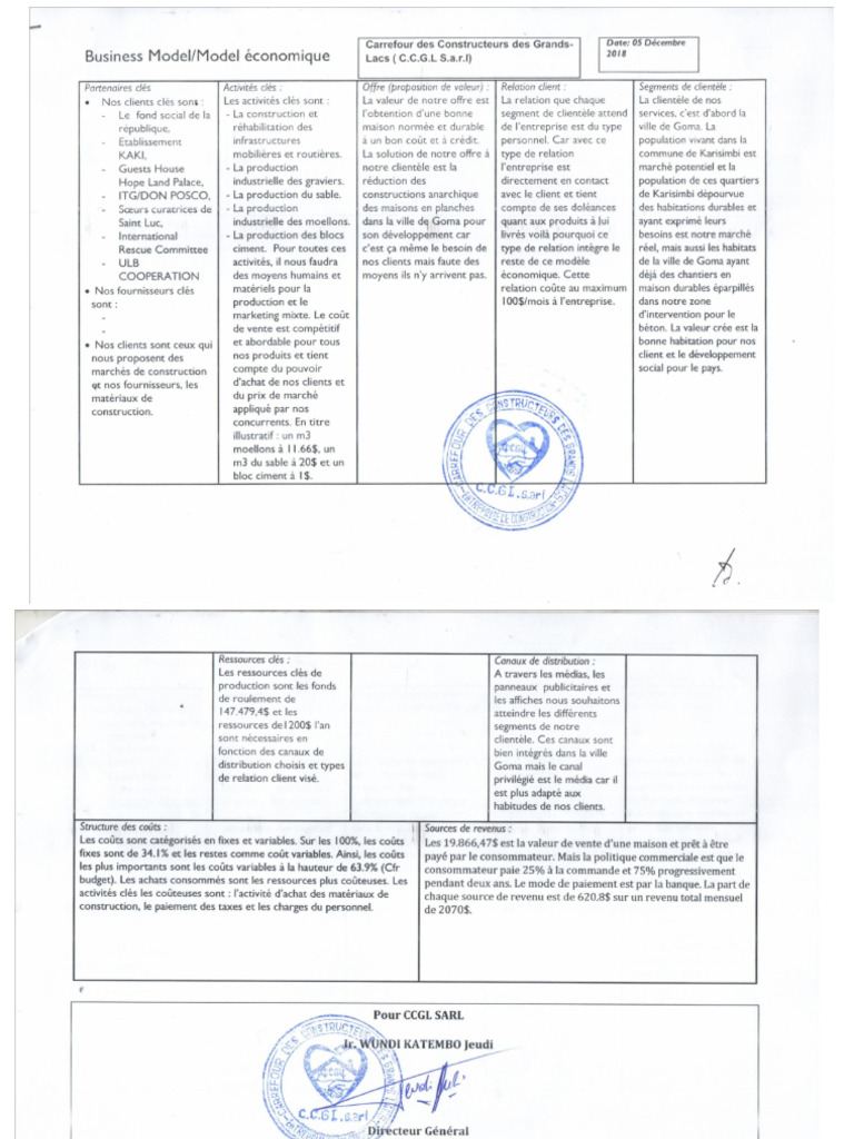 Business Model CCGL | PDF