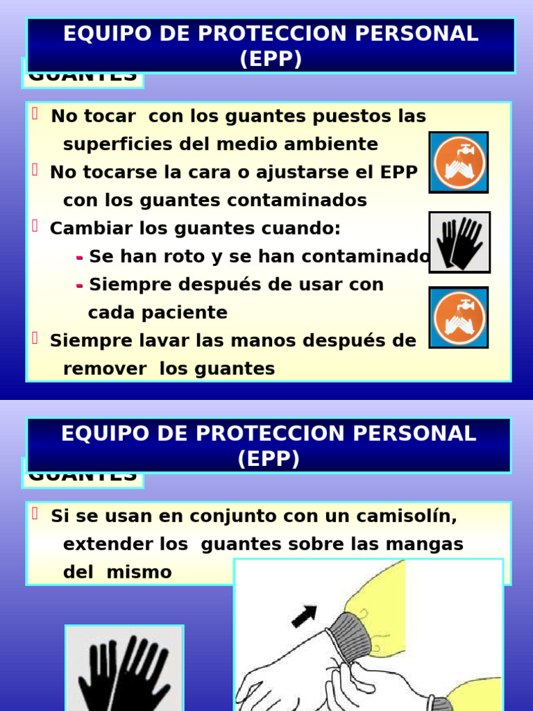 Equipo de Proteccion Personal (EPP) : Guantes | PDF | Guante | Lentes