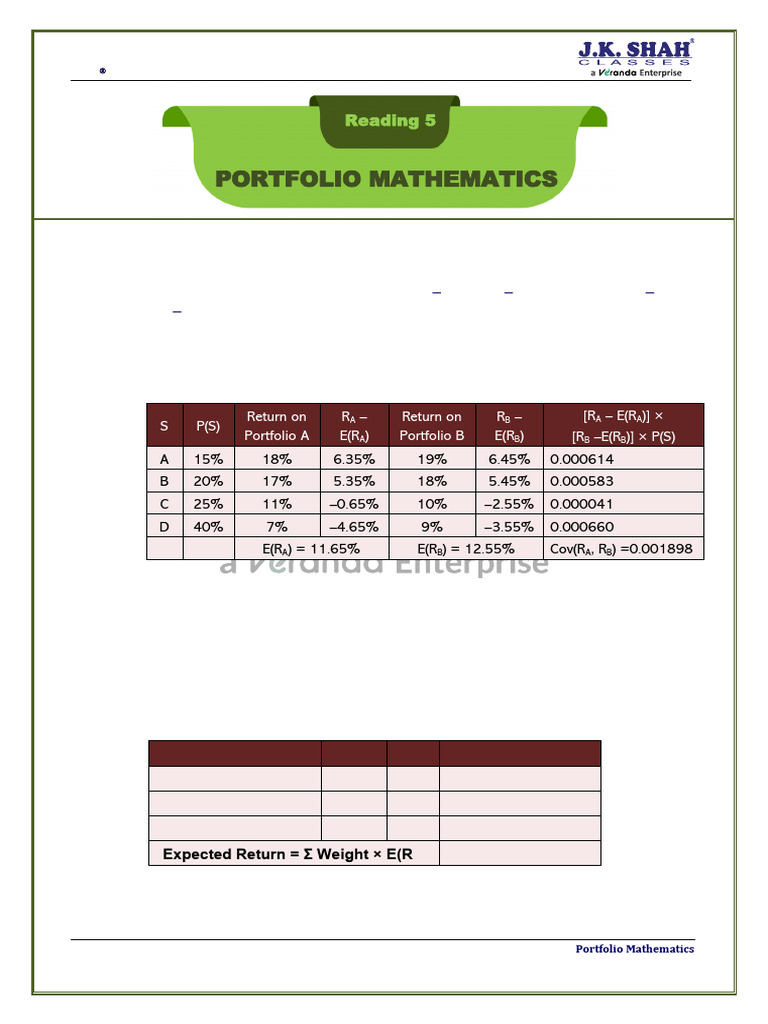 Reading-5-Portfolio-Mathematics-Answers | PDF | Standard Deviation ...