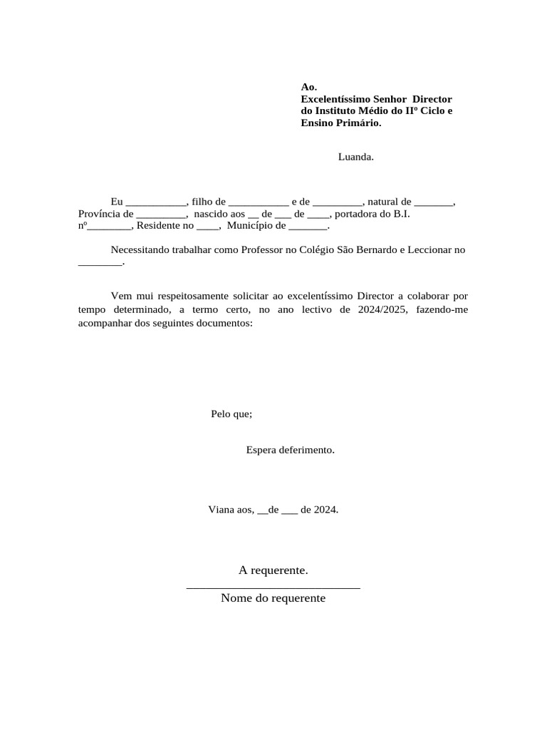 Modelo de Requerimento Escolar | PDF