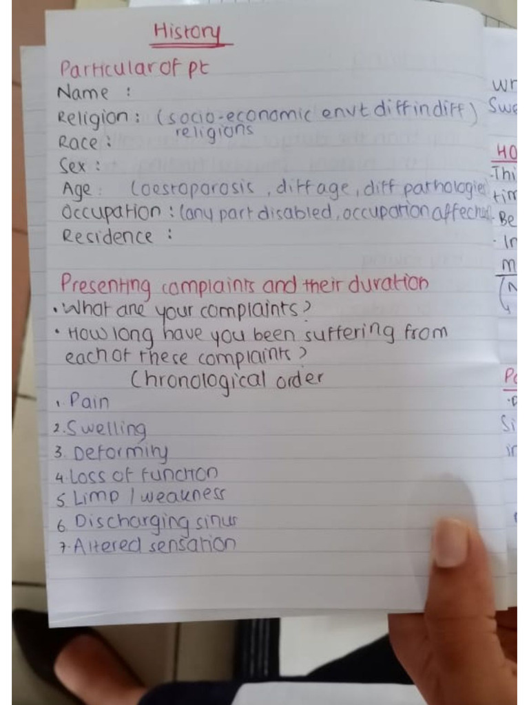 Ortho History And Hip Examination Pdf