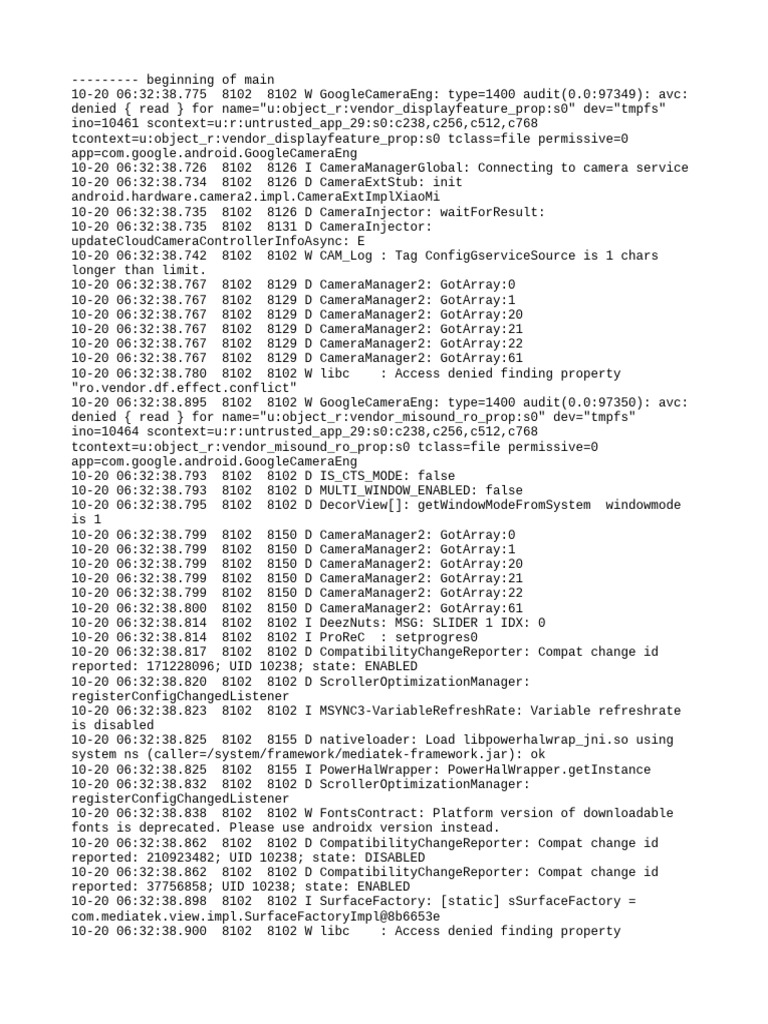 Google Camera Engine Log Analysis | PDF | Software | Computing