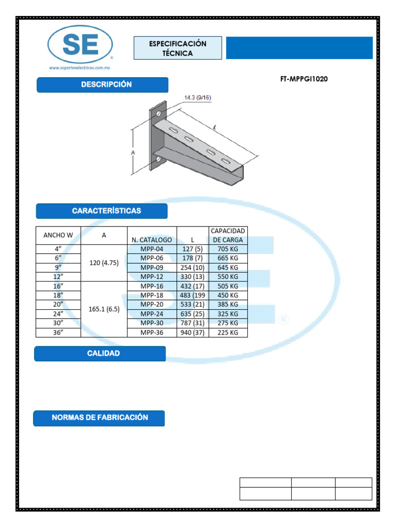 Ficha Técnica Mensula | PDF