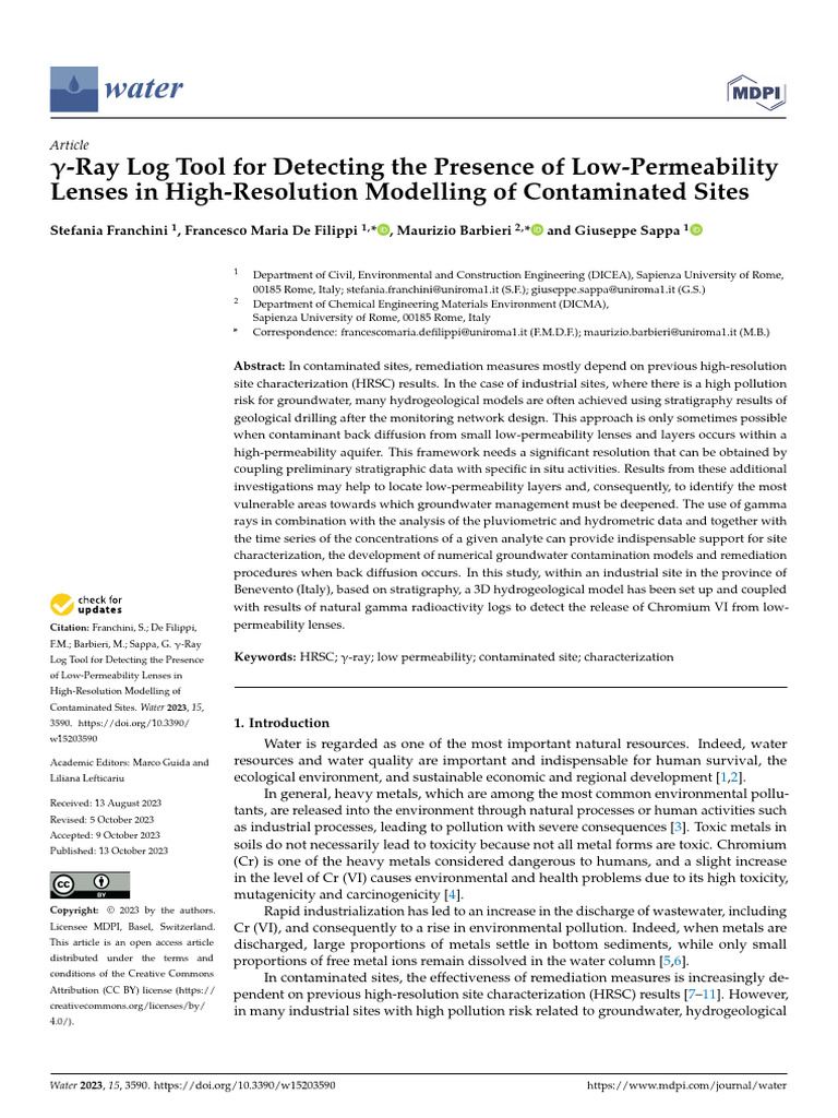 MDPI Ray Log Tool For Detecting The Presence of Low-Permeability Lenses ...