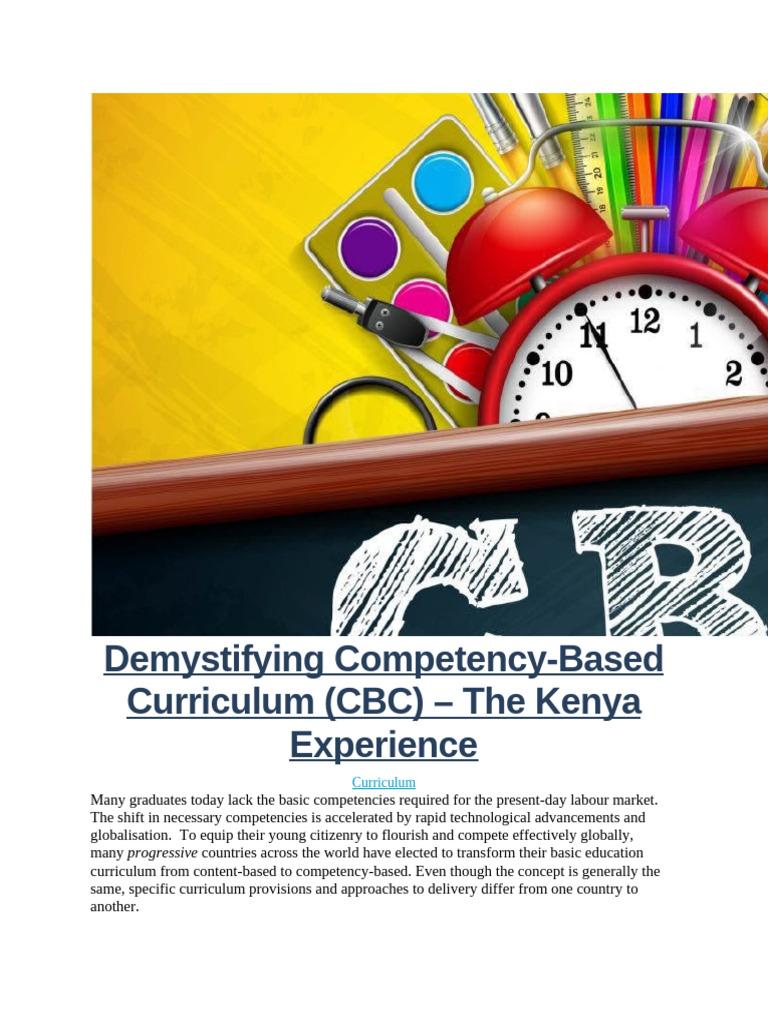 CBC Structure of Education | PDF | Curriculum | Learning
