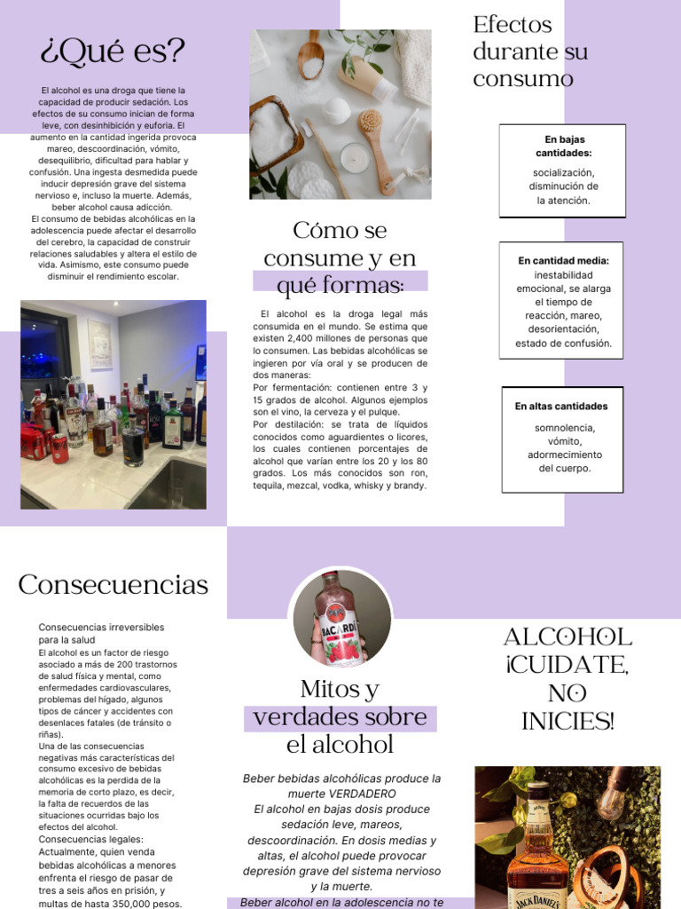 Triptico Alcohol | PDF | Bebidas alcohólicas | Etanol