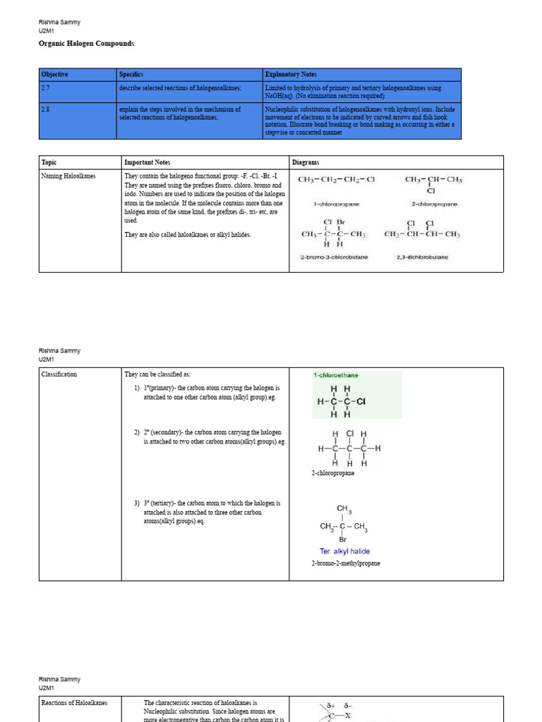 Organic Halogen Compounds | PDF | Chemical Reactions | Chemical Substances