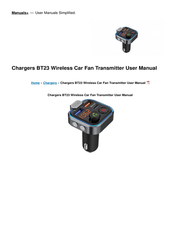 bt23 Wireless Car Fan Transmitter Manual | PDF | Radio | Transmitter