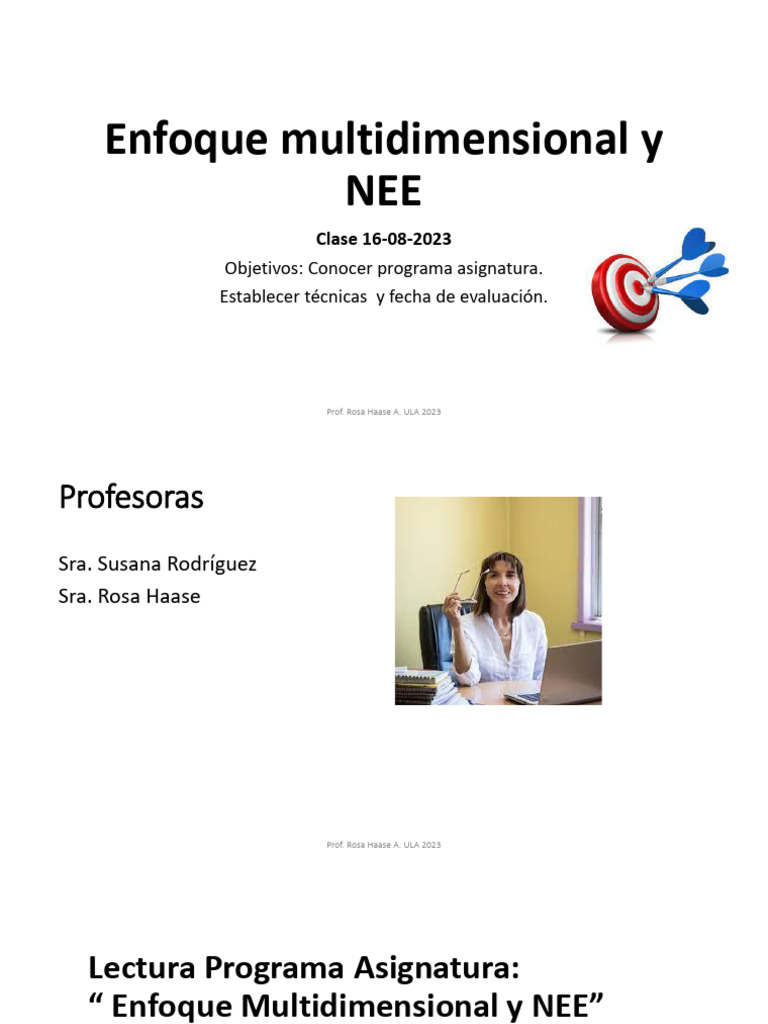 Enfoque Multidimensional y NEE Clase 1 | PDF | Inclusión (Educación) | Enseñando