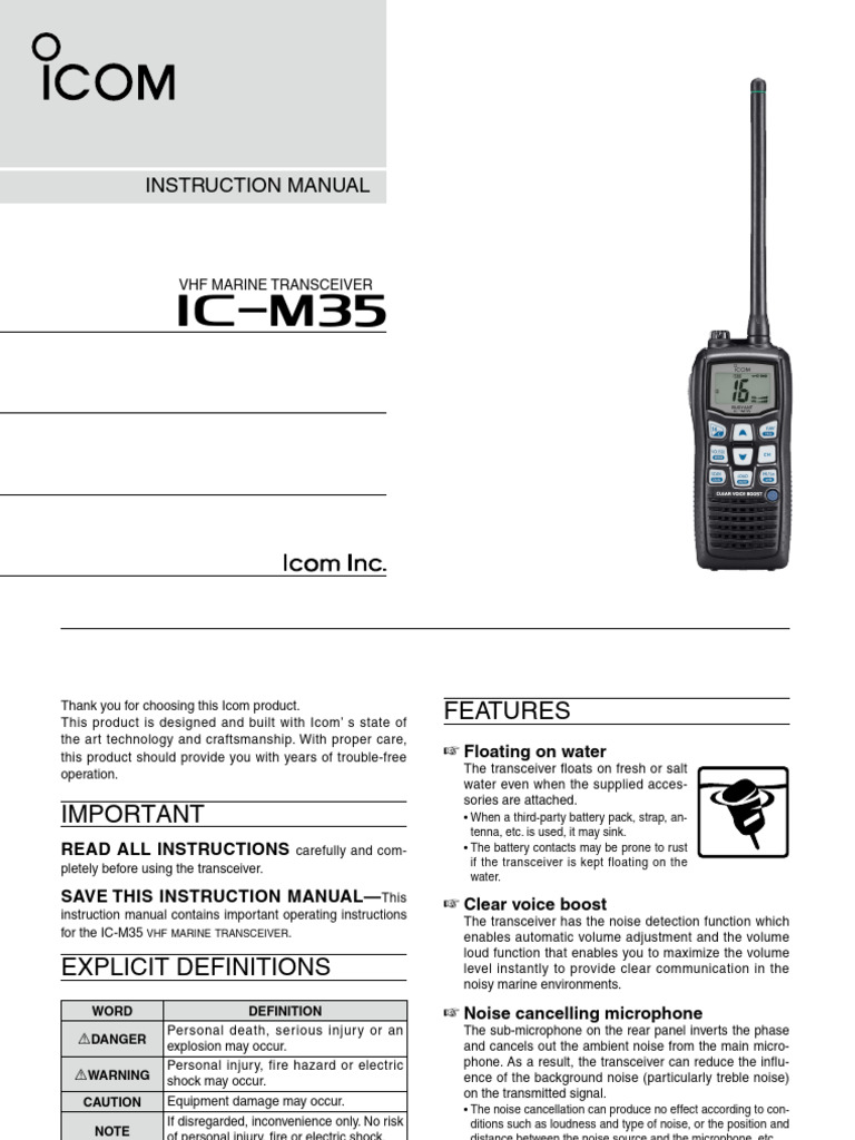 Ic-M35 Im Eng 6 | PDF | Microphone | Water
