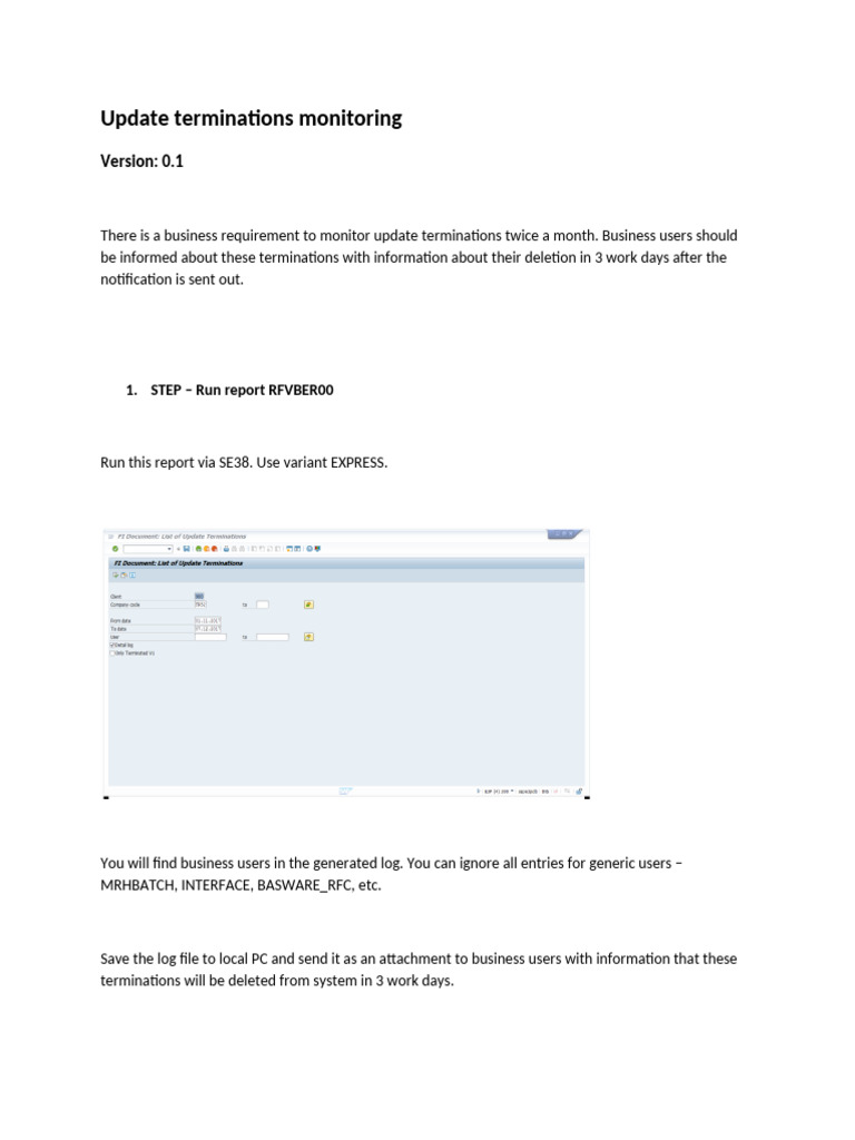 Update Terminations Monitoring Guide | PDF