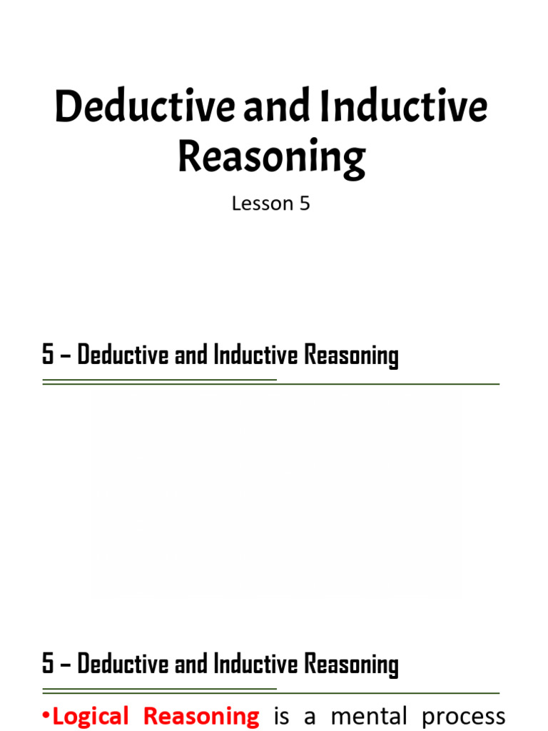 GE 4 Math - 5 Deductive and Inductive Reasoning | PDF | Deductive ...