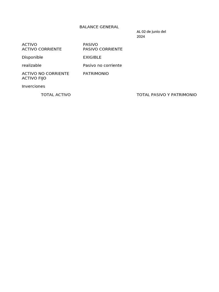 Balance General | PDF | Finanzas y dinero | Ciencias sociales