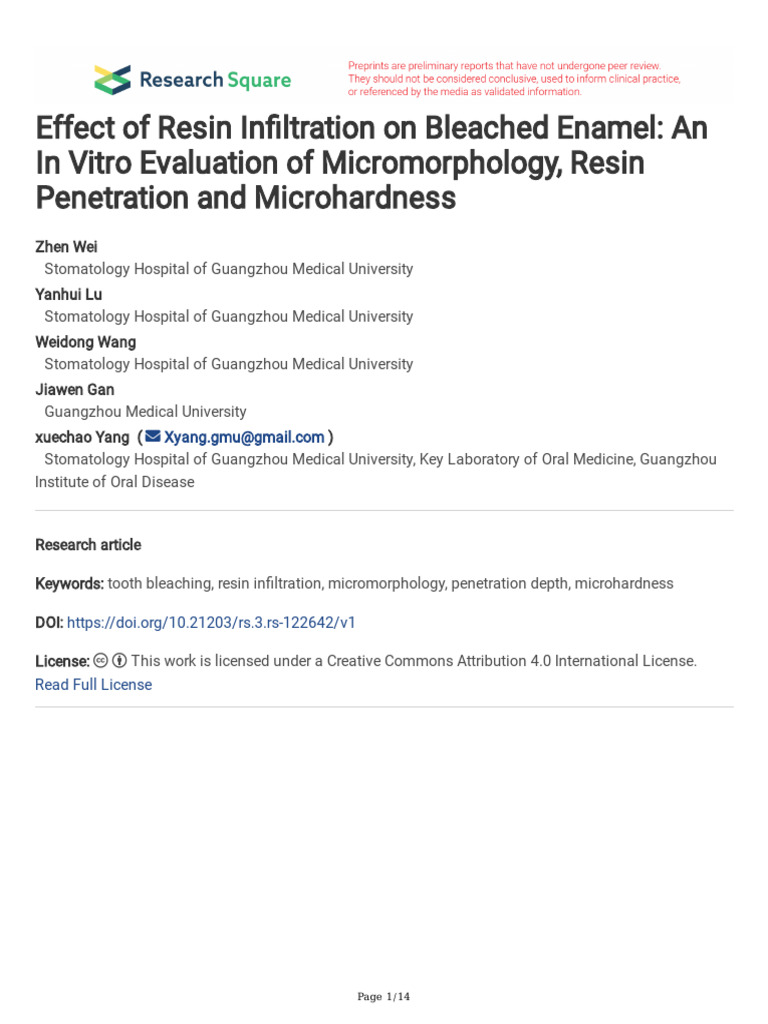 Effect_of_Resin_Infiltration_on_Bleached_Enamel_An | PDF | Tooth Enamel ...