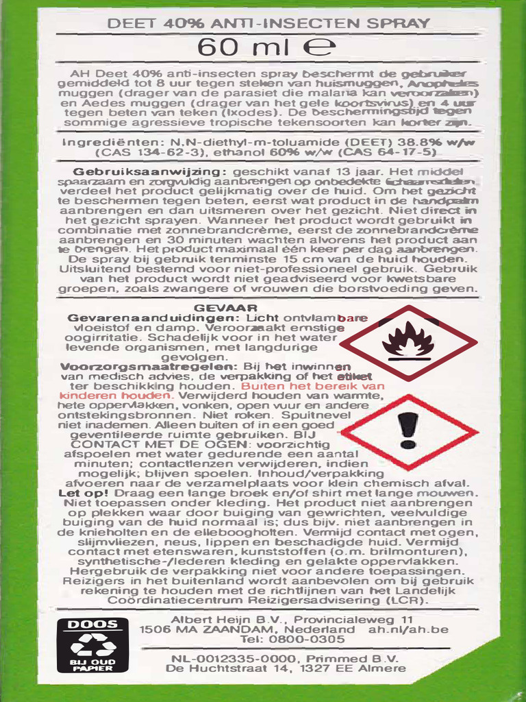 Informatie Anti-Insectenspray | PDF