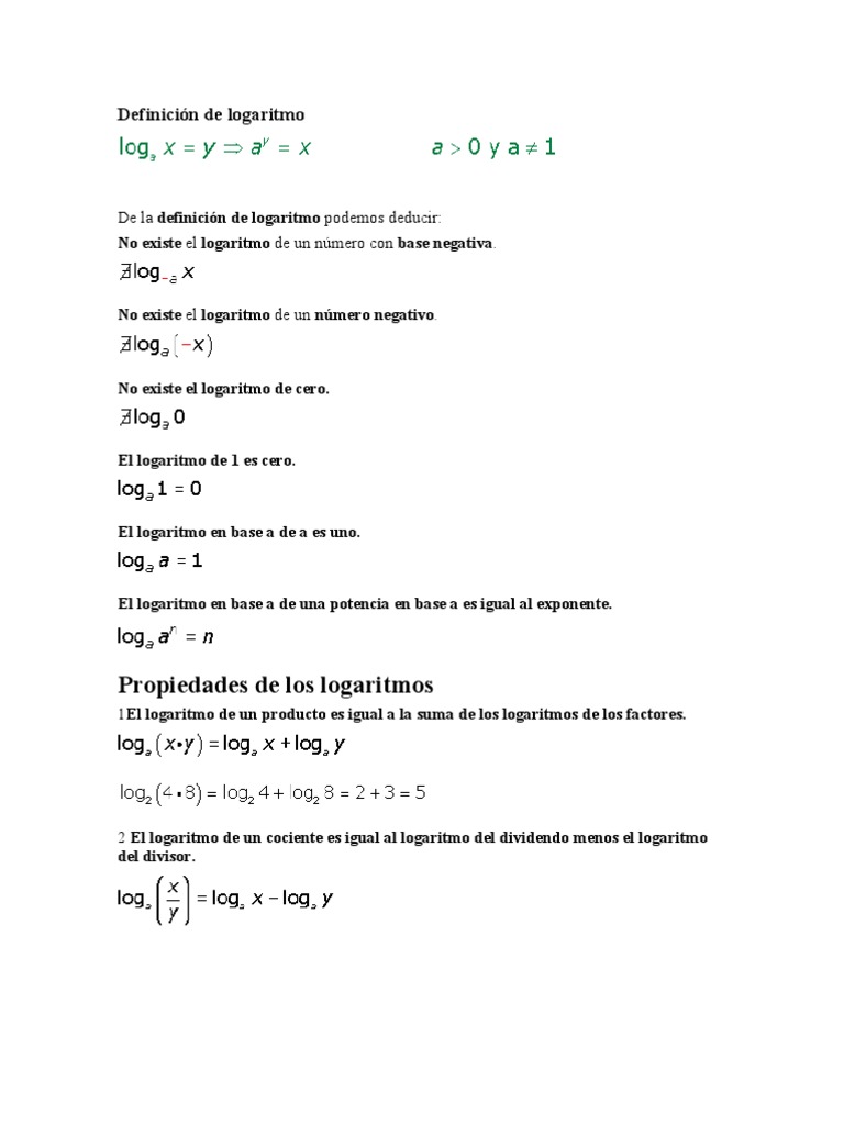 Definición de Logaritmo | PDF | Logaritmo | Exponenciación