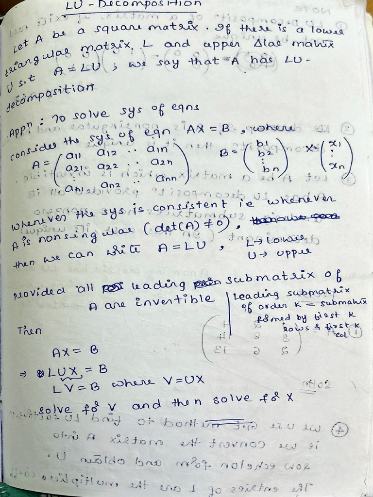 LU Decomposition | PDF