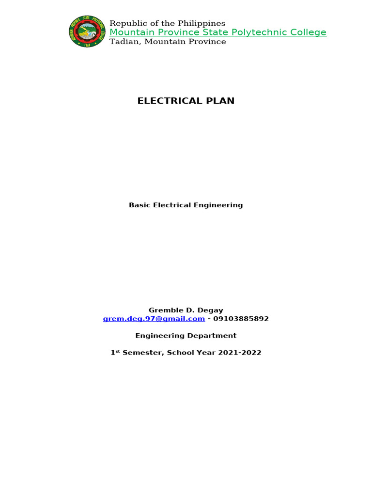 Electrical Plan Requirements Guide | PDF | Electrical Wiring ...