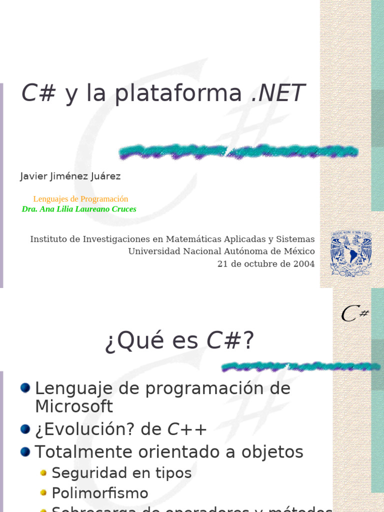 C Sharp | PDF | .NET Framework | C Sharp (lenguaje de programación) C Sharp | PDF | .NET Framework | C Sharp (lenguaje de programación)