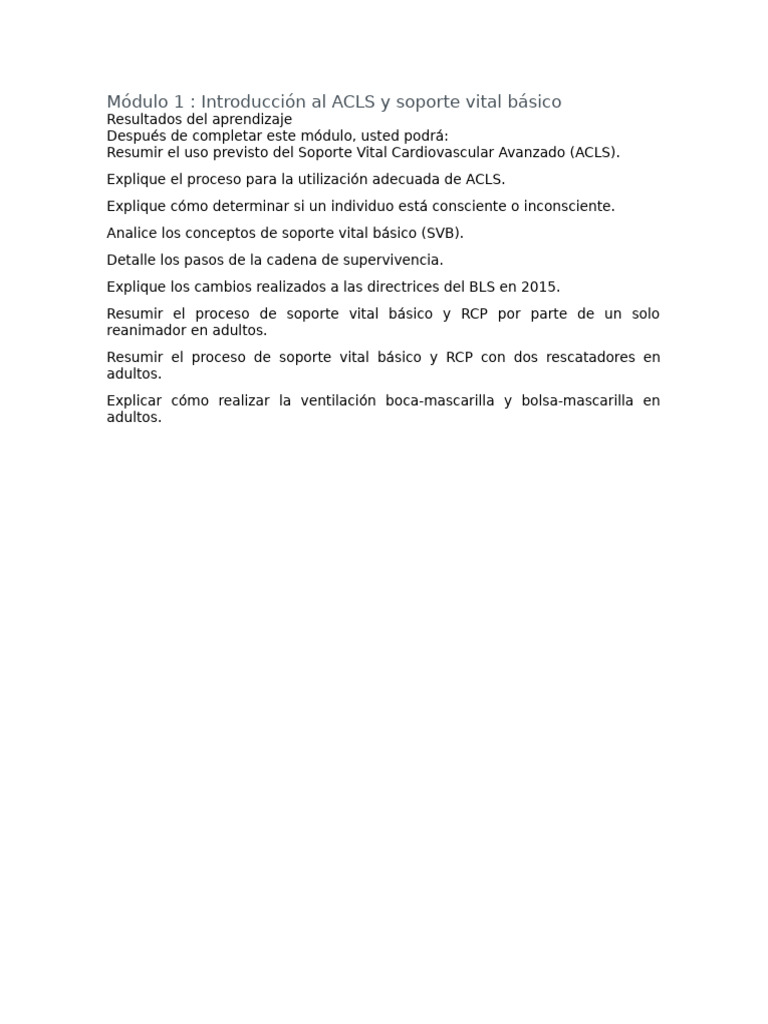 Curso ACLS | PDF