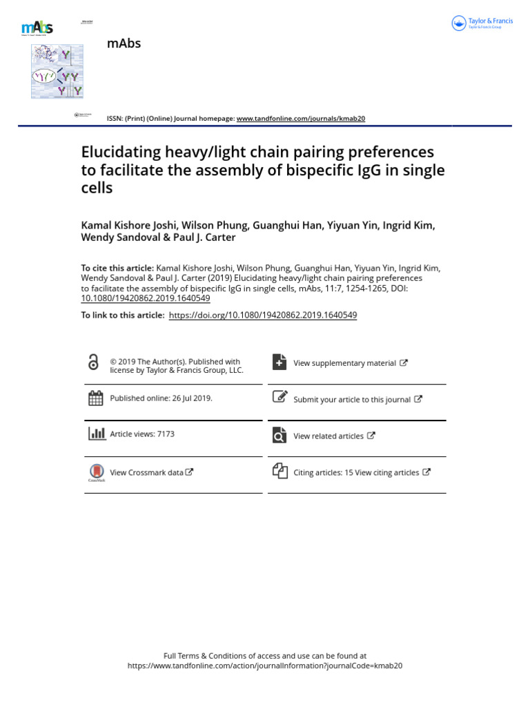 2019 Elucidating Heavy Light Chain Pairing Preferences To Facilitate ...